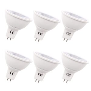 grv mr16 gu5.3 led bulb ac110-120v 5w equivalent 50w halogen lamp led spotlight bulb track and indoor lighting downlight not dimmable warm white pack of 6