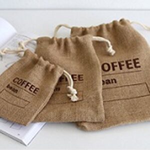 Cereals Jute Woven Bundles Coffee Bean Bags Kitchen Sundries Peas Bags Sacks Date Record Natural Burlap Bags Drawstring Reusable (1, S+M+L)