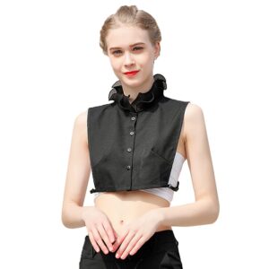 elegtiskas fake collar detachable dickey collar half shirt blouse collar faux false collar for women black