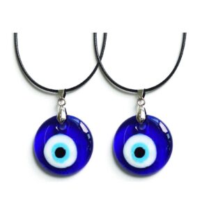 binami 2 pcs evil eye lucky necklace turkish blue eye kabbalah adjustable amulet nazar friendship gift for women men