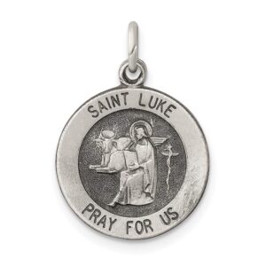 sterling silver antiqued saint luke medal qqc5698