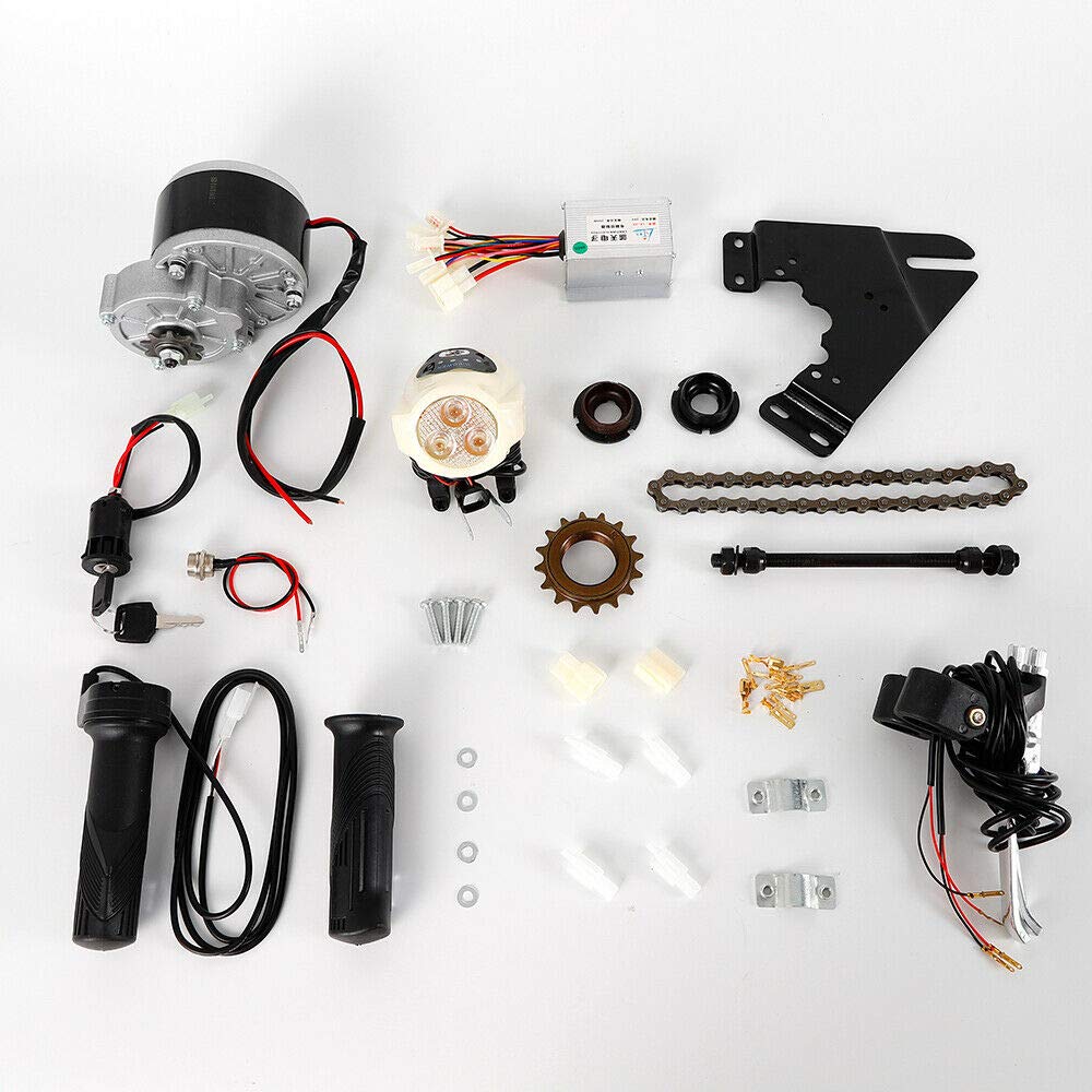 Futchoy 250W 24V Newest Electric Bike Left Drive Conversion Kit Can Fit Most of Common 3300rpm Bicycle Use Spoke Sprocket Chain Drive for City Bike Set for 22-29“