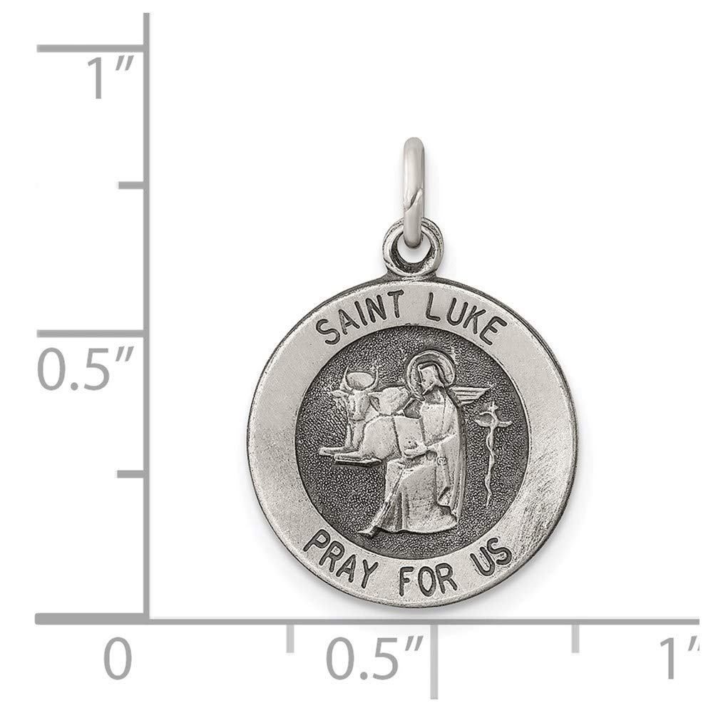 Sterling Silver Antiqued Saint Luke Medal QQC5698