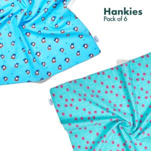 HexaFun 100% Pure Organic Cotton Unisex Handkerchief, Multi-color & Printed, Soft & Stylish