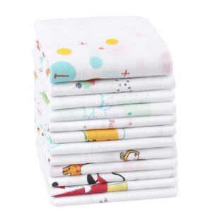 houlife kids cotton handkerchiefs, 100% soft handkerchieves cartoon printing small cute hankies for children girls boys 12pcs