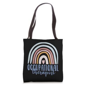 occupational therapy worker ot boho rainbow retro gift tote bag