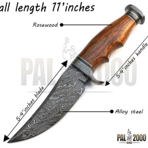 PAL 2000 HUNTING KNIVES HUN-9104 Custom Knife Handmade Damascus Steel Knife With Sheath