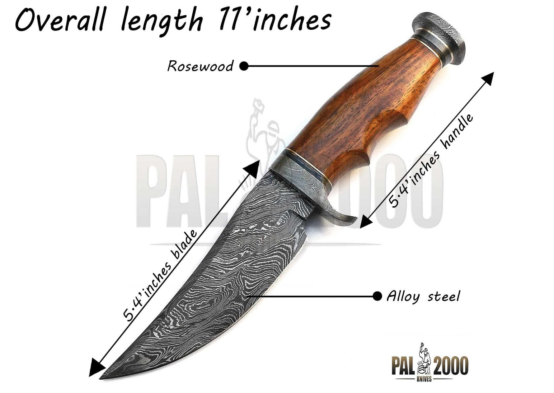 PAL 2000 HUNTING KNIVES HUN-9104 Custom Knife Handmade Damascus Steel Knife With Sheath