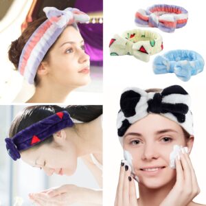 LAXIZAR 10 PCS Bow Headbands Shower Spa Headbands Headwraps for Women Washing Face Hair Band