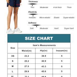 Libin Women's 5 Inches Athletic Running Shorts with Liner Quick Dry Workout Gym Shorts for Lounge Sports with Zipper Pockets,Black L