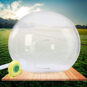 inflatable bubble camping tent, 3m fully transparent d-ring bubble house dome camping house with air blower fully transparent dome for outdoor family camping stargazing