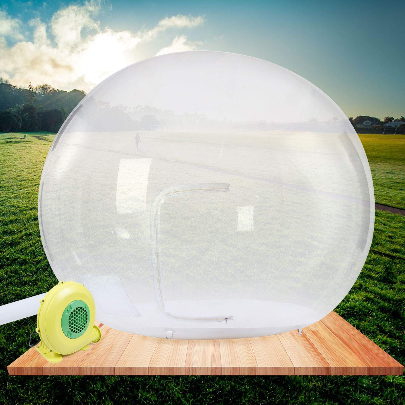 Inflatable Bubble Camping Tent, 3M Fully Transparent D-Ring Bubble House Dome Camping House with Air Blower Fully Transparent Dome for Outdoor Family Camping Stargazing