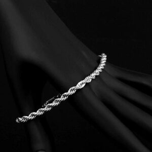 Goodilest Bracelets for Women, Womens 925 Sterling Silver Twist Bangle Cuff Charm Bracelet Clasp Party Jewelry, Multicolor