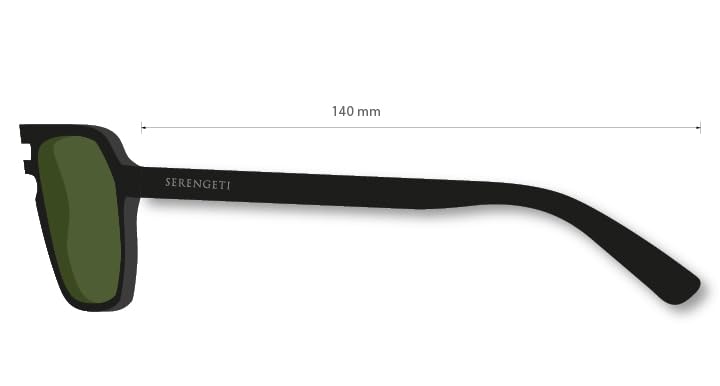 Serengeti Men's Bellemon Oval Sunglasses, Matte Black, Medium