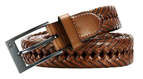 CHAOREN Leather Braided Belts Men - 1 1/8" Mens Casual Woven Leather Belt - Belt Men