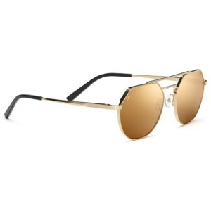 Serengeti Shelby Polarized Round Sunglasses, Shiny Light Gold, Medium