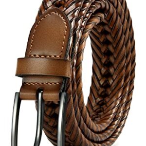 CHAOREN Leather Braided Belts Men - 1 1/8" Mens Casual Woven Leather Belt - Belt Men