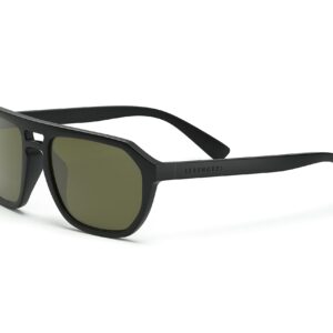 Serengeti Men's Bellemon Oval Sunglasses, Matte Black, Medium