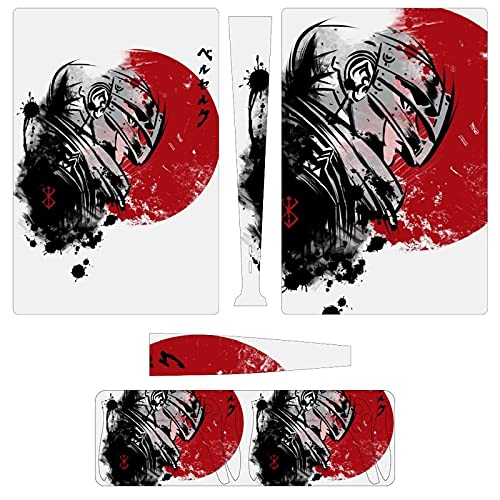 PlayStation 5 Digital edition version sticker protective cover, Red Sun Guts before The Red Day ps5 controller protective shell (compatible with ps5 Digital edition)