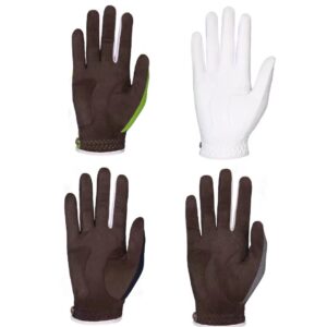 SIMPLE SYMBOL Men's RainGrip Golf Glove Four Pack(One White+One Navy Blue+One Green+One Grey) Four Color Combinations,Each Color one,Hot Wet Weather Comfort, Left Hand Right Hand(S,Right)