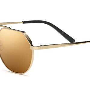 Serengeti Shelby Polarized Round Sunglasses, Shiny Light Gold, Medium