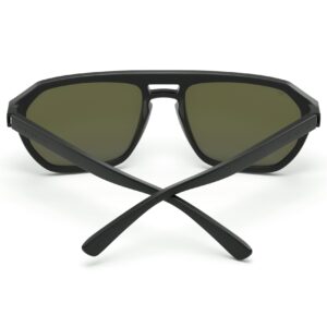 Serengeti Men's Bellemon Oval Sunglasses, Matte Black, Medium