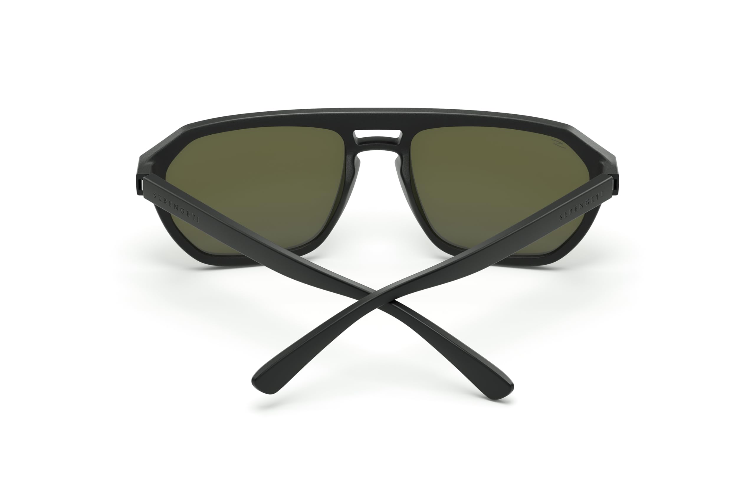 Serengeti Men's Bellemon Oval Sunglasses, Matte Black, Medium