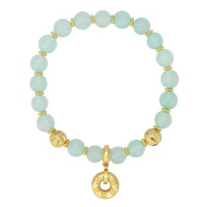 zenbless jade bracelet feng shui bracelet for women 18k gold plated sanskrit pendant yoga mala beads good luck friendship bracelets for women