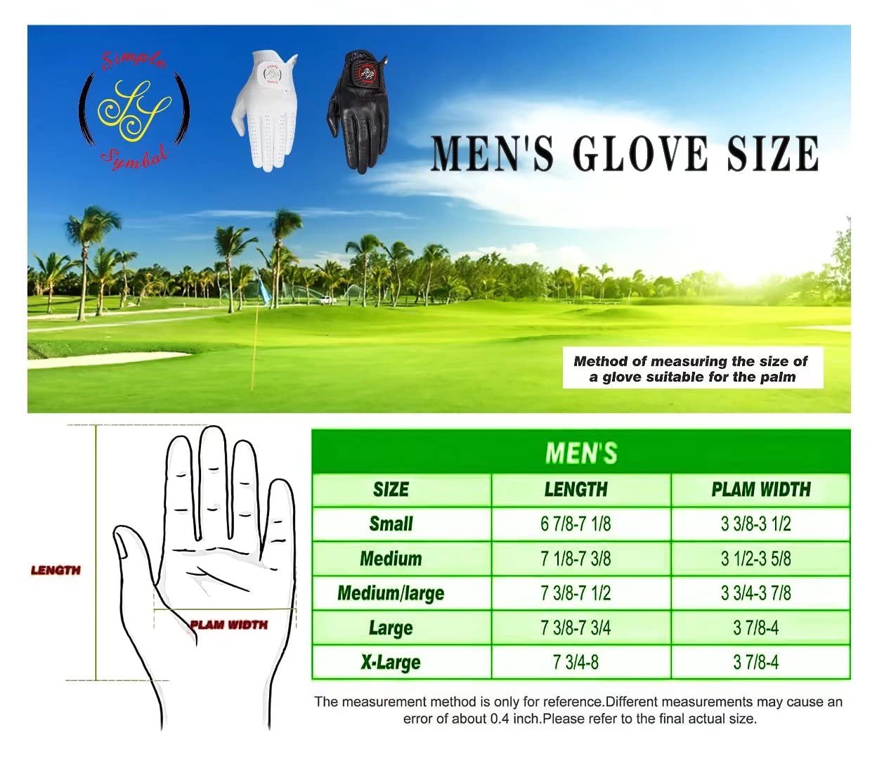 SIMPLE SYMBOL Men's RainGrip Golf Glove Four Pack(One White+One Navy Blue+One Green+One Grey) Four Color Combinations,Each Color one,Hot Wet Weather Comfort, Left Hand Right Hand(S,Right)