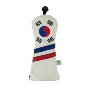 foretra - limited edition korea flag design - fairway wood head cover - tour quality golf club cover - style and customize your golf bag