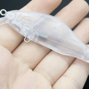 10PCS Unpainted Lure Blanks 7.17g 8cm with 5mm Free Fishing Eye Crankbait Baits Simulation Blank Body Clear Hard Baits Trout Salmon Minnow Lure Popper Lures Topwater Freshwater 5mm 8287