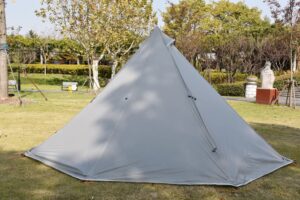 4 person tent ultralight 15d nylon teepee hot tent with fire retardant stove jack for flue pipes with 2 doors snow skirt