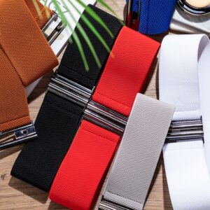 6 Pieces Elastic Belt Stretchy Belt Vintage Waist Belt with Metal Buckle for Women Girl