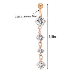 K&Y 8 pieces 14 G Stainless Steel Belly Button Rings Curved Barbell Piercing For Women Dangle Surgical Navel Rings Body Piercing Jewelry