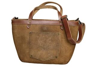 sts ranchwear calvary satchel distressed brown leather one size