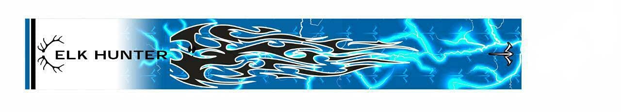 White Water Archery Non-Laminated Blue Elk Hunter Lightning Tribal Flames Arrow Wraps 15pc Pack Choose Length Width (6, 1.25)