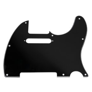 yootones 8 hole tele guitar pickguard scratch plate compatible with usa/mexican fender telecaster (3ply black)