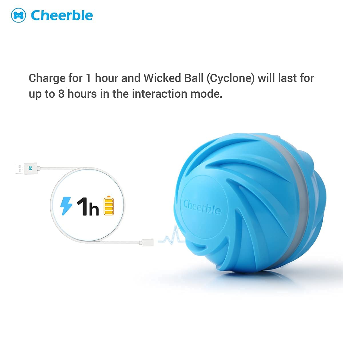 Cheerble Dog Ball Toy Interactive & Automatic Ball, Self-Propelling Ball for Dogs, Smart Robotic Interactive Indoor Pet Toy, USB Rechargeable Toy for Small Medium Dogs Stimulate Your Pet's Instincts