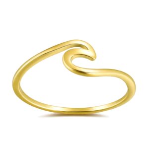 greenpod 1mm stainless steel wedding rings for women gold thin vsco wave ring stackable engagement ring size 12