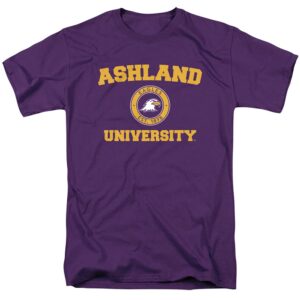 ashland university official circle logo unisex adult t-shirt, purple, large