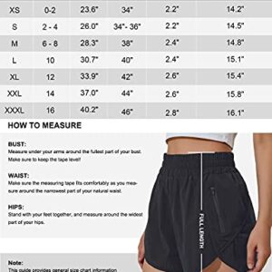 Blooming Jelly Womens High Waisted Running Shorts Athletic Workout Shorts Quick Dry Pants with Zipper Pocket (M,Black)