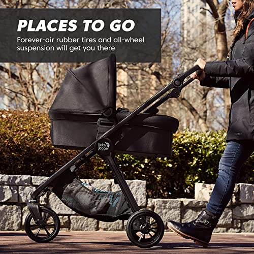 Baby Jogger City Mini GT2 All-Terrain, Lightweight Stroller with Forever Air Tires, One-Hand Fold, and All-Wheel Suspension, Pike Exclusive includes Belly Bar, Leatherette Handlebar, & Premium Fabric