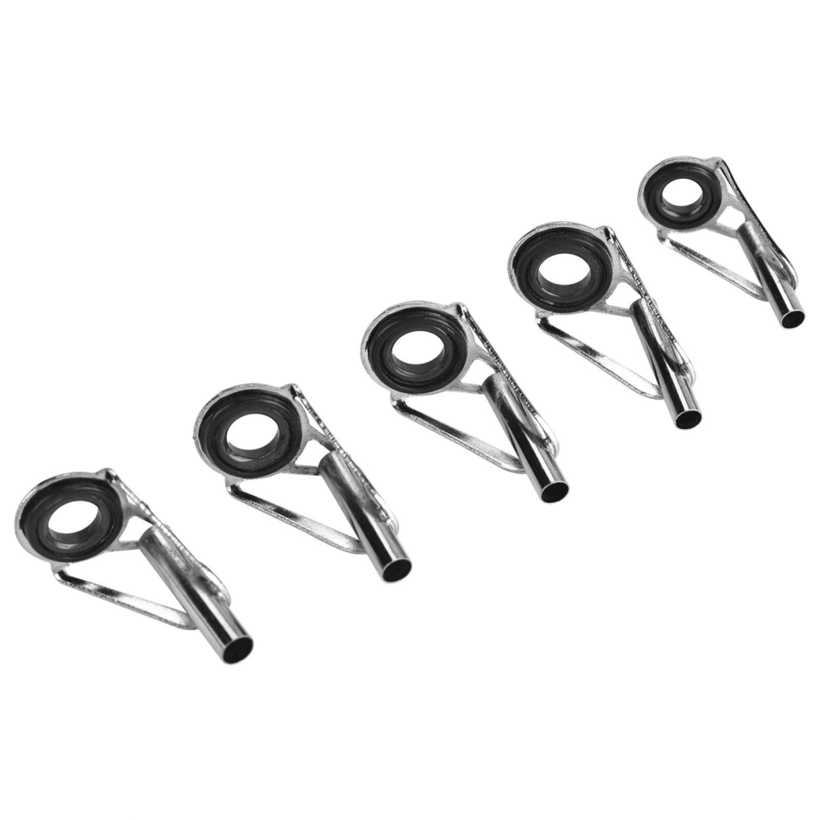 EVTSCAN 80Pcs Fishing Rod Guides Ring Tips Set Stainless Steel Ceramic Top Ring Lure Tool Kit in 10 Sizes Replacement Accessory