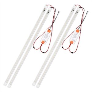 superiorly 2 pack magnetic mount 4 foot led tube, 36w, 5400lm super bright, 5000k daylight white, panel light retrofit kit, t8 t10 t12 8 t10 t12 fluorescent replacement, crystal white, easy to install