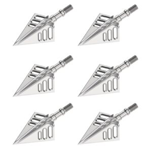 otw hunting broadheads, 3 fixed blades 100 grain archery broad heads archery broadheads for small game crossbows and compound bow arrows(6 pack-1)