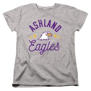 ashland university official eagles women's t shirt,athletic heather, medium