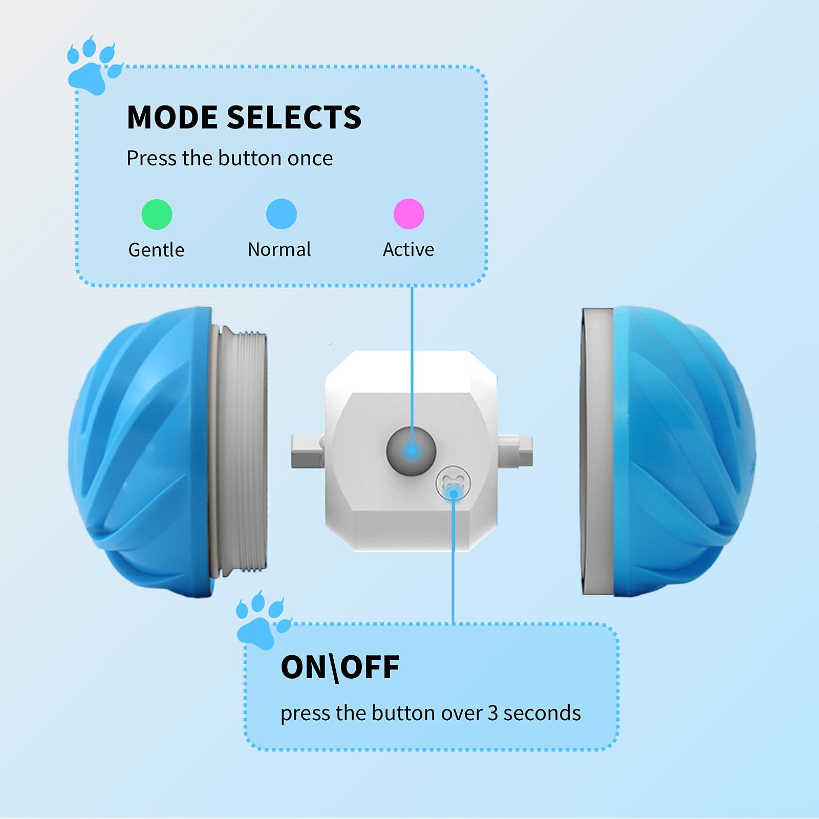 Cheerble Dog Ball Toy Interactive & Automatic Ball, Self-Propelling Ball for Dogs, Smart Robotic Interactive Indoor Pet Toy, USB Rechargeable Toy for Small Medium Dogs Stimulate Your Pet's Instincts