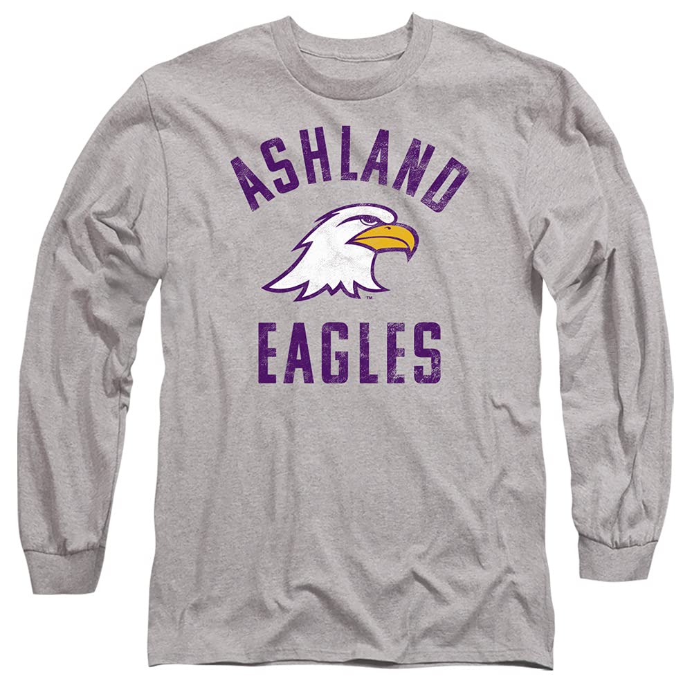 Ashland University Official Ashland Eagles Logo Unisex Adult Long-Sleeve T Shirt,Athletic Heather, Medium