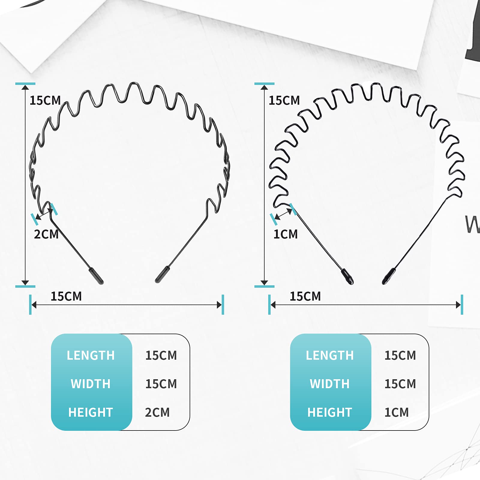 ZHUNBABA Unisex Flexible Metal Hair Band Headbands - Non-Slip Hairband for Men and Women, Wavy Elastic Hair Hoop for Home, Outdoor Sport and Yoga