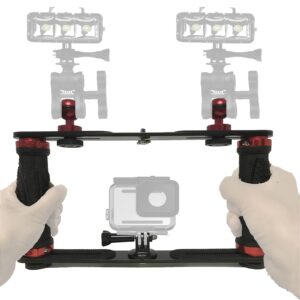 aluminium alloy underwater lights dive light video light stabilizer tray handheld handle stabilizer support bracket camera mount for action camera and any other camera with 1/4 inch screw hole